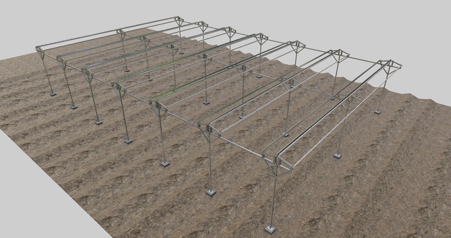 3D Solar Steel Construction For Farms Type-2 - TurboSquid 2148304