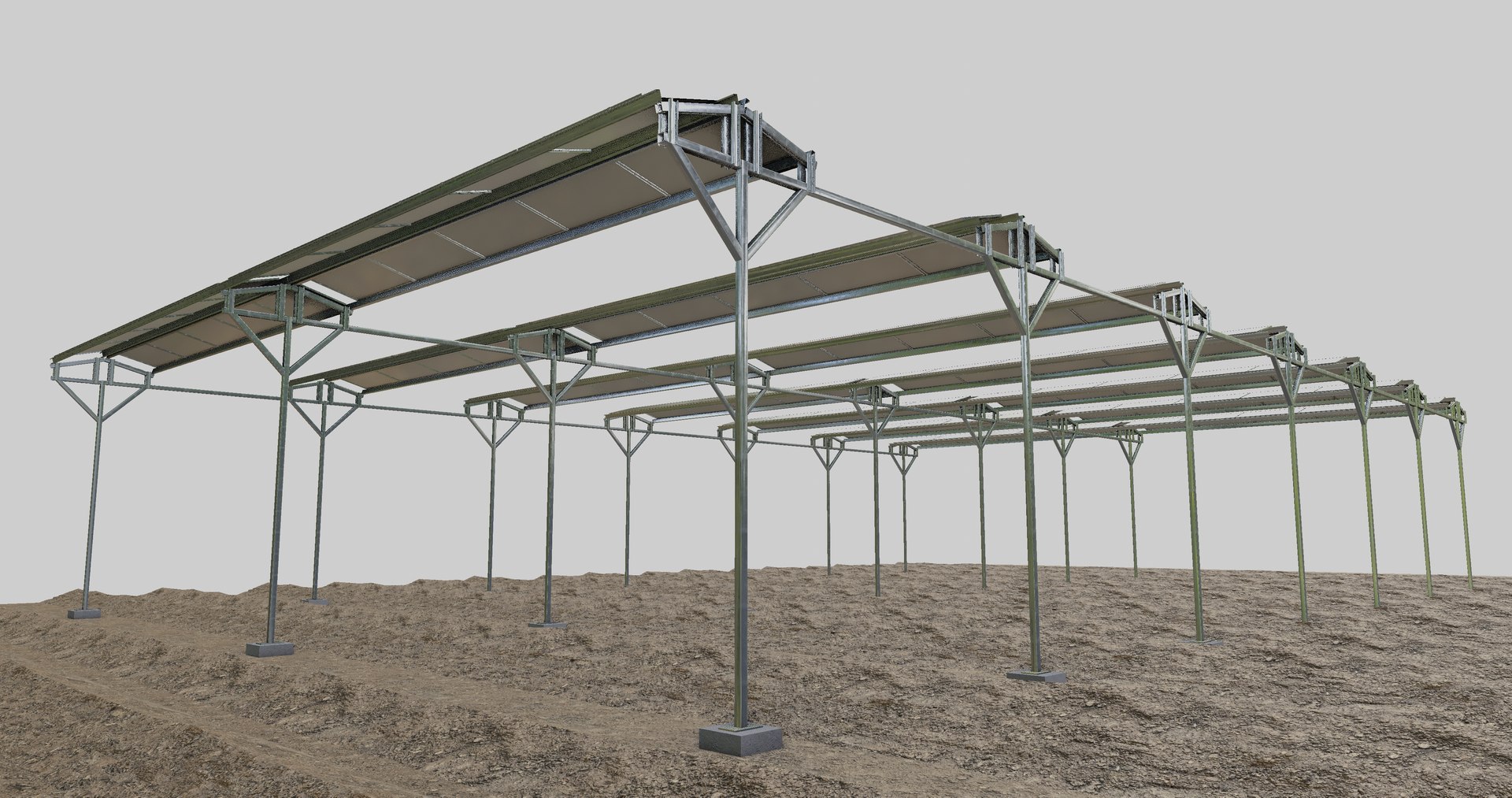 3D Solar Steel Construction For Farms Type-2 - TurboSquid 2148304