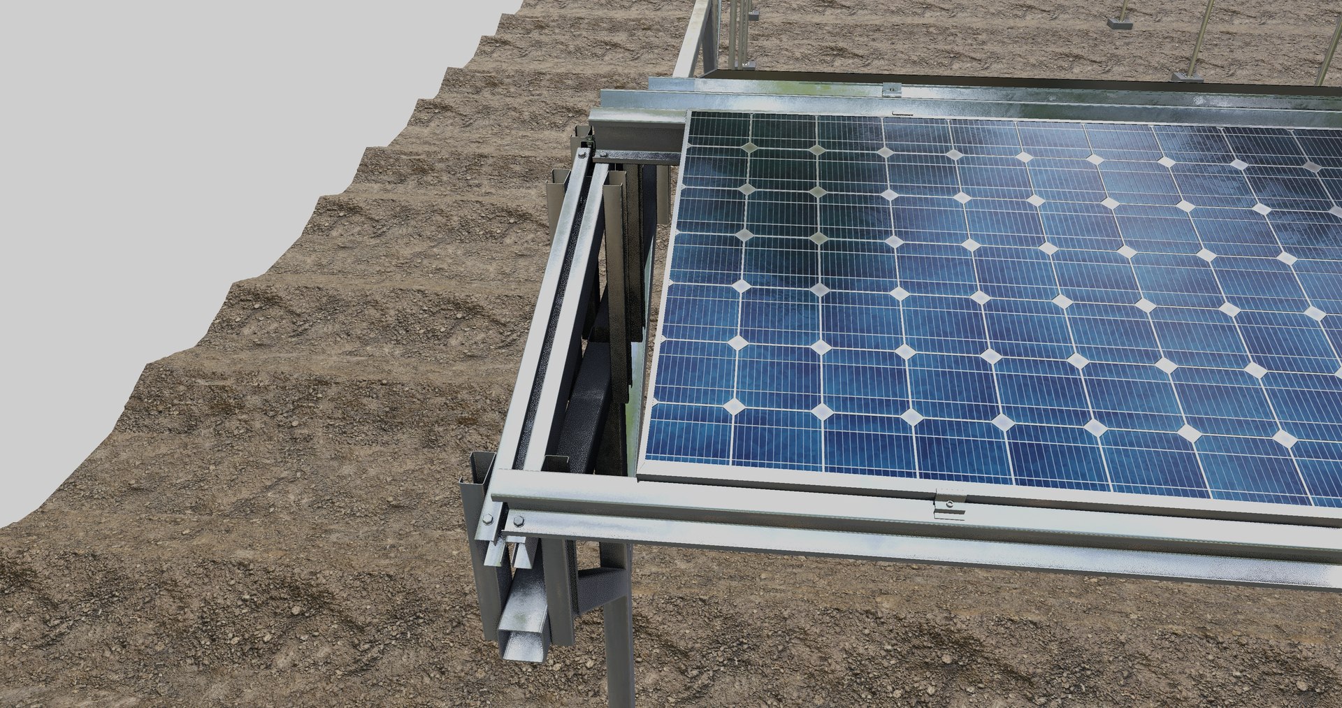 3D Solar Steel Construction For Farms Type-2 - TurboSquid 2148304