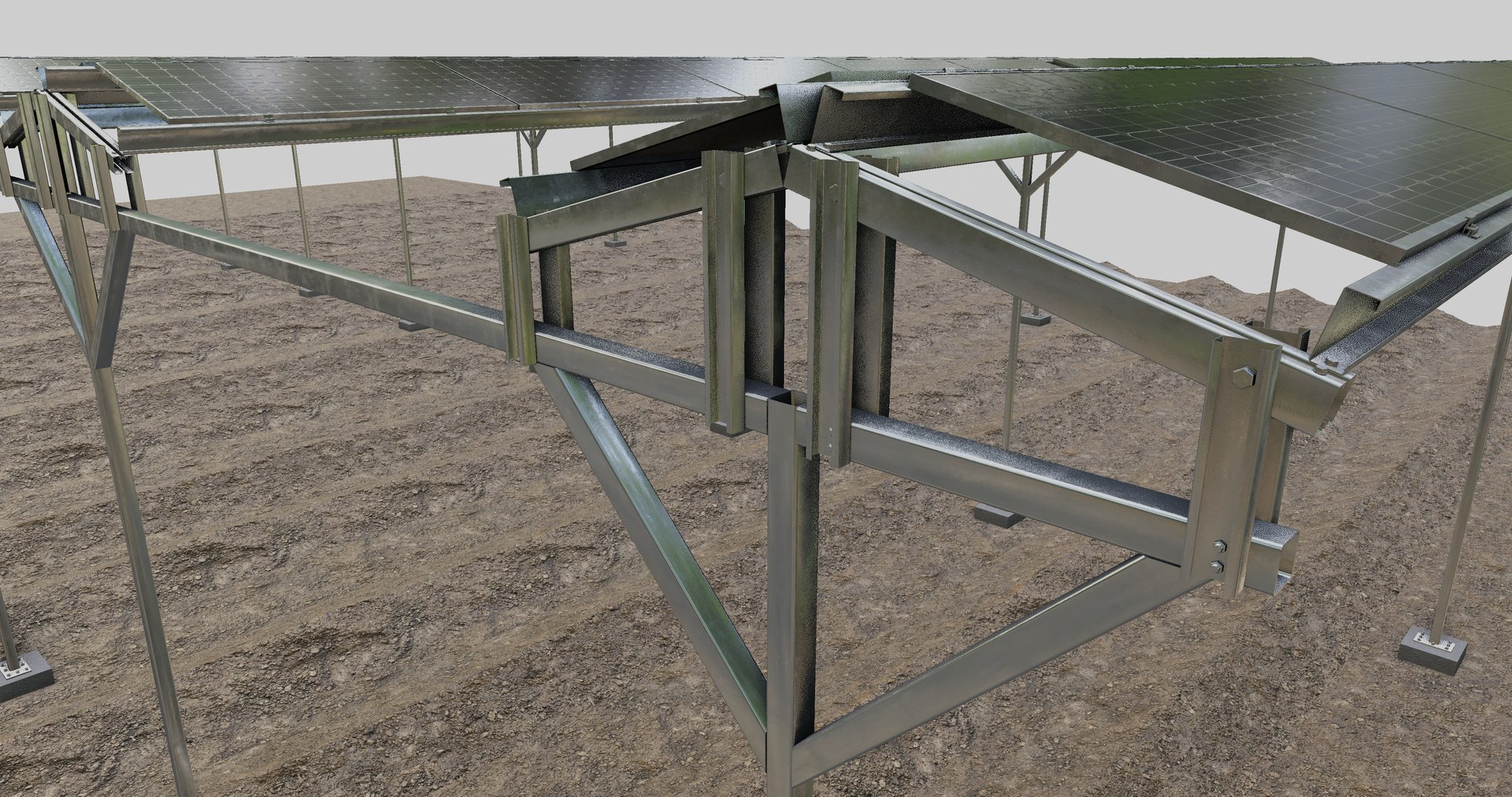 3D Solar Steel Construction For Farms Type-2 - TurboSquid 2148304