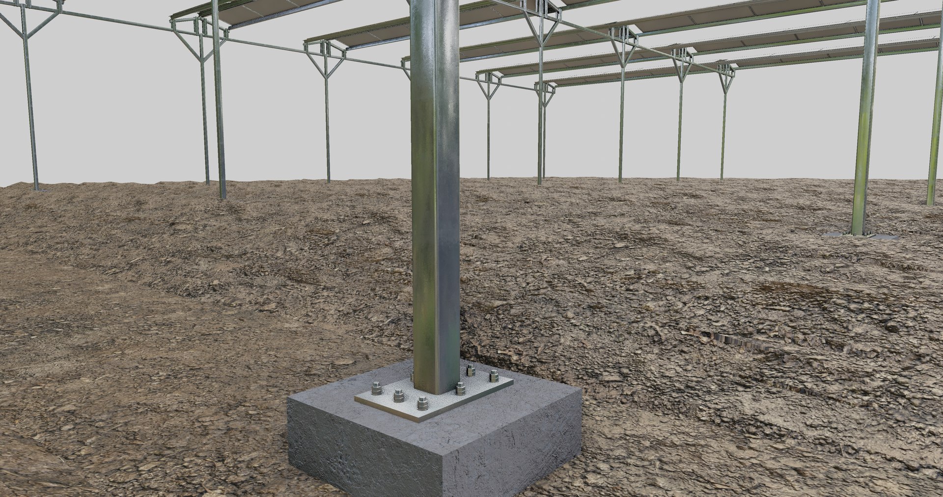 3D Solar Steel Construction For Farms Type-2 - TurboSquid 2148304