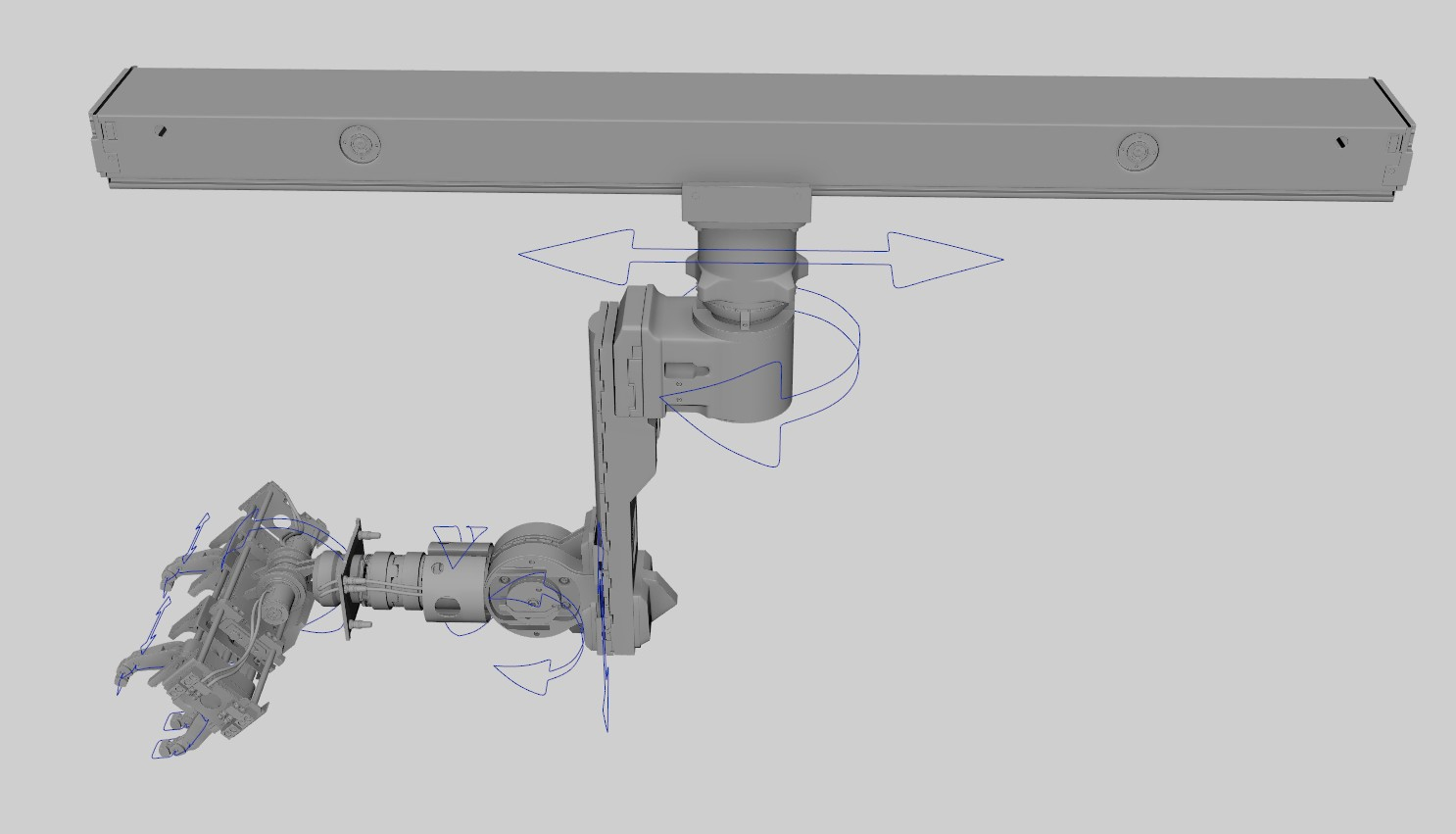 industrial robotic arm mounted 3d model