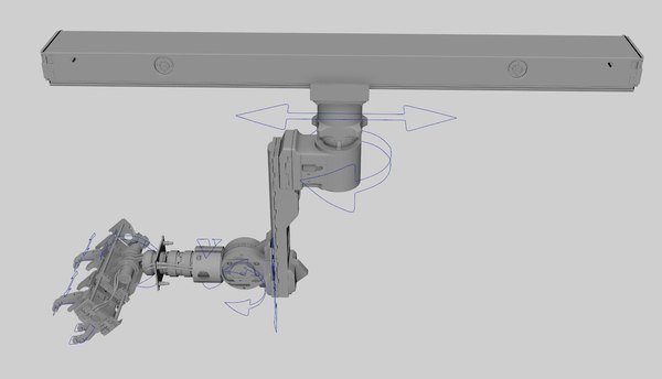 industrial robotic arm mounted 3d model