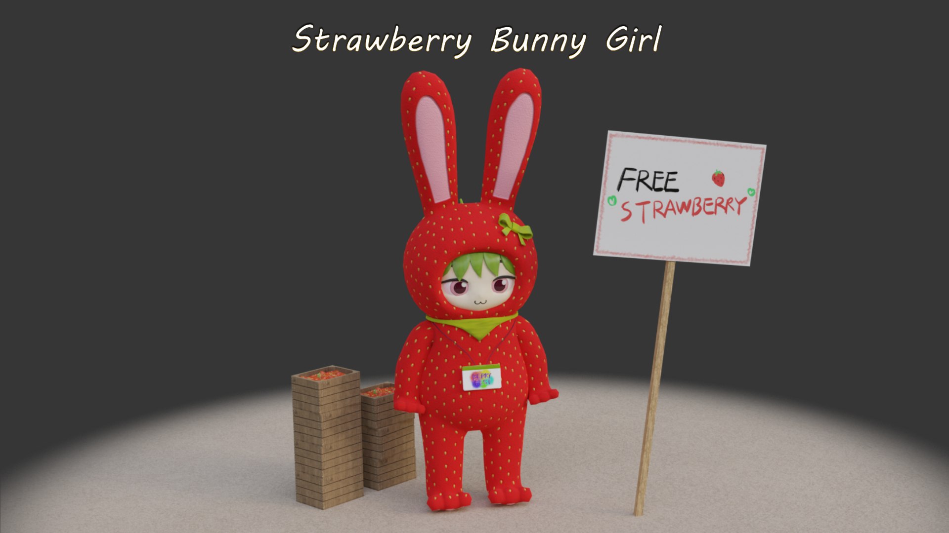 Strawberry Bunny Girl 3D Model - TurboSquid 1863010