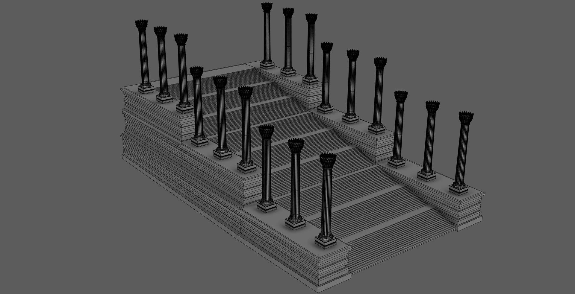 Free Fantasy Columns Stairs Model - TurboSquid 2268211