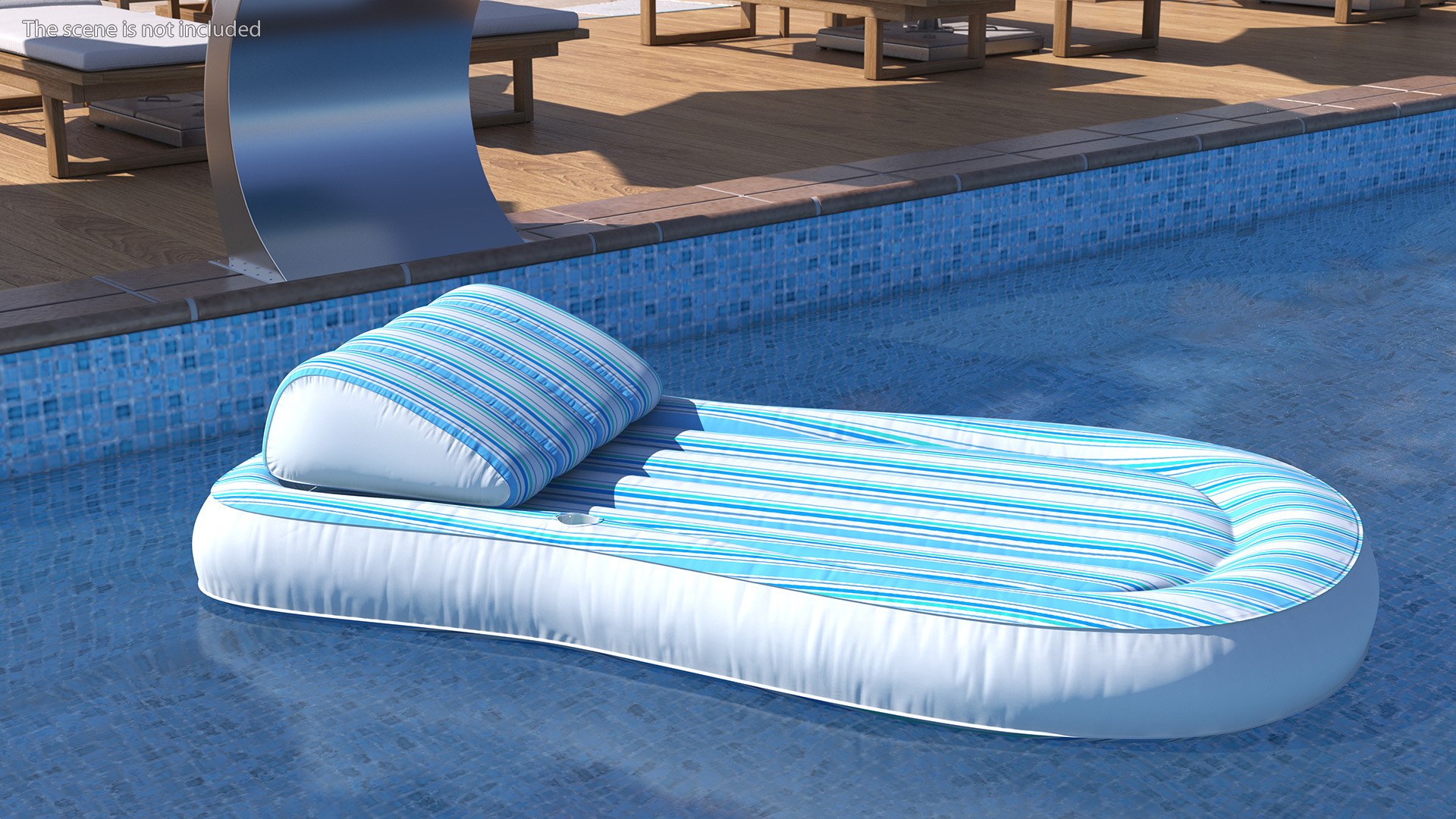 3D Model One Person Pool Air Mattress - TurboSquid 2152746