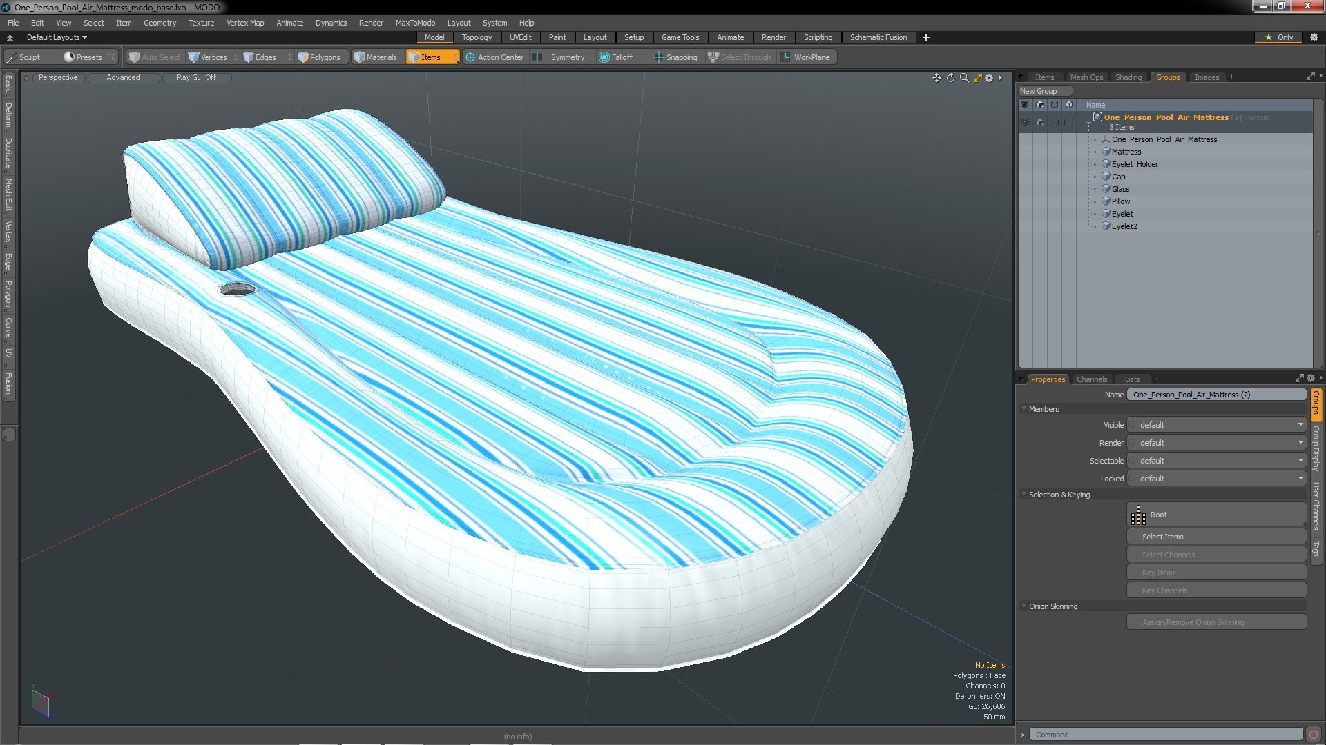 3D Model One Person Pool Air Mattress - TurboSquid 2152746