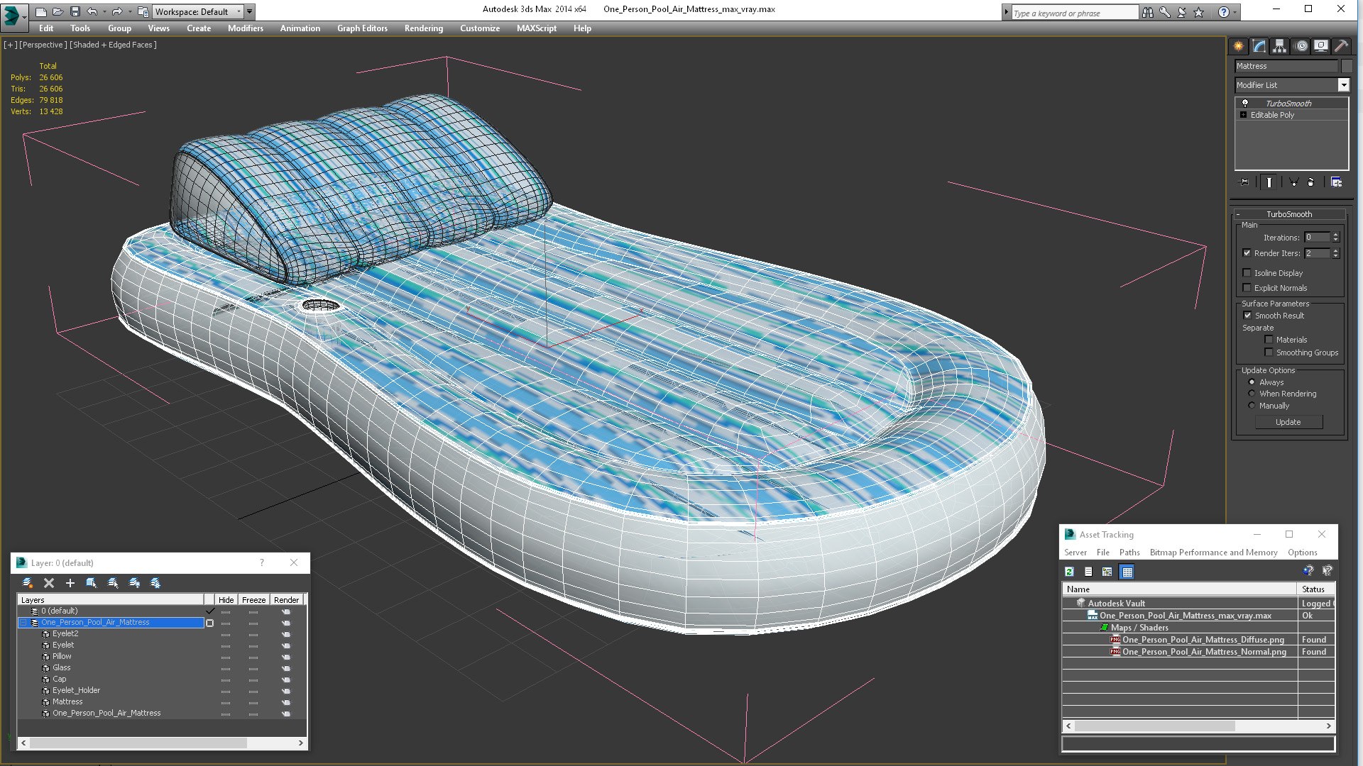3D model One Person Pool Air Mattress - TurboSquid 2152746