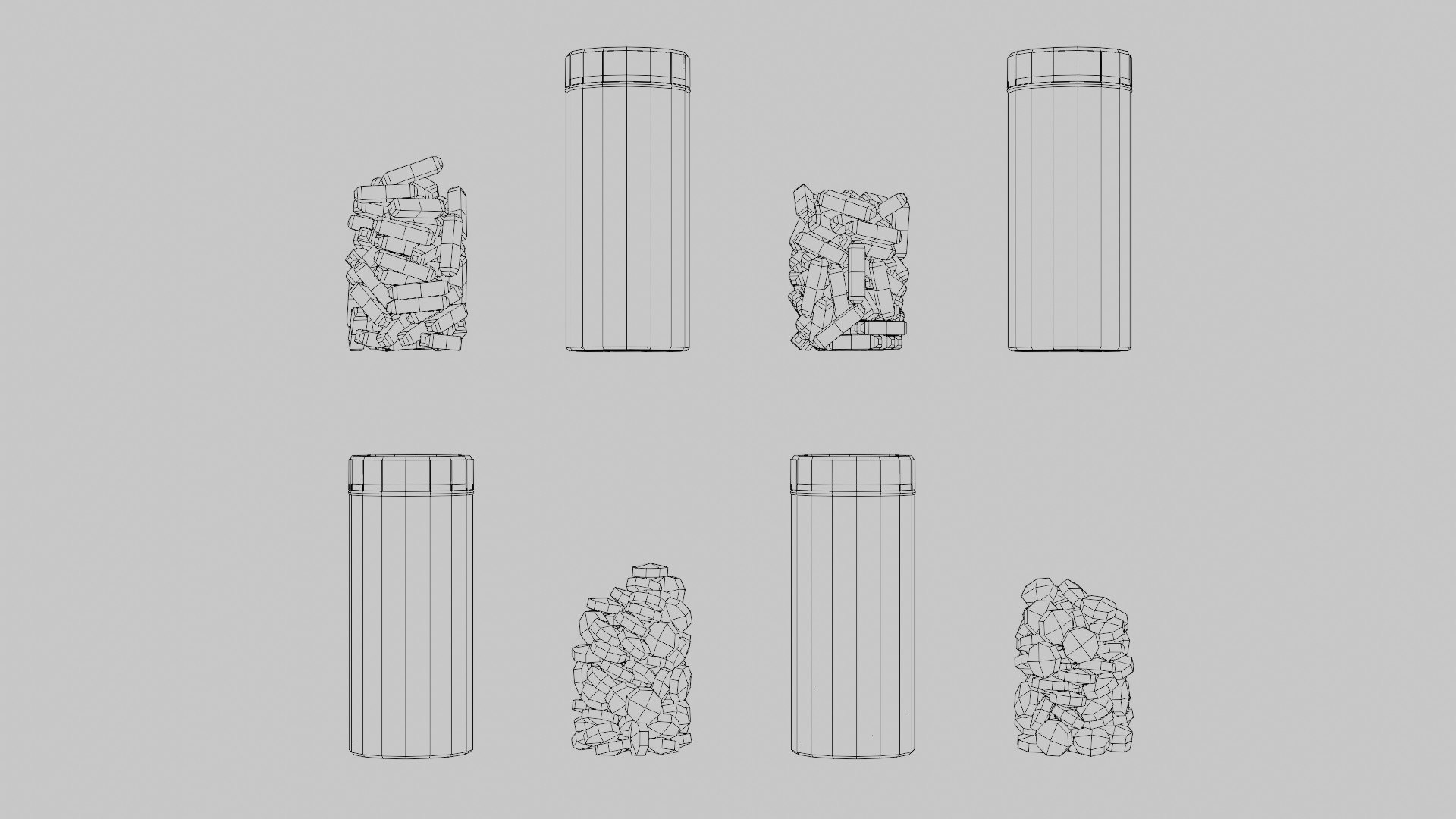 Realistic 3D Pills Container And Pill Strip Pack Game-Ready Low-poly 3D ...