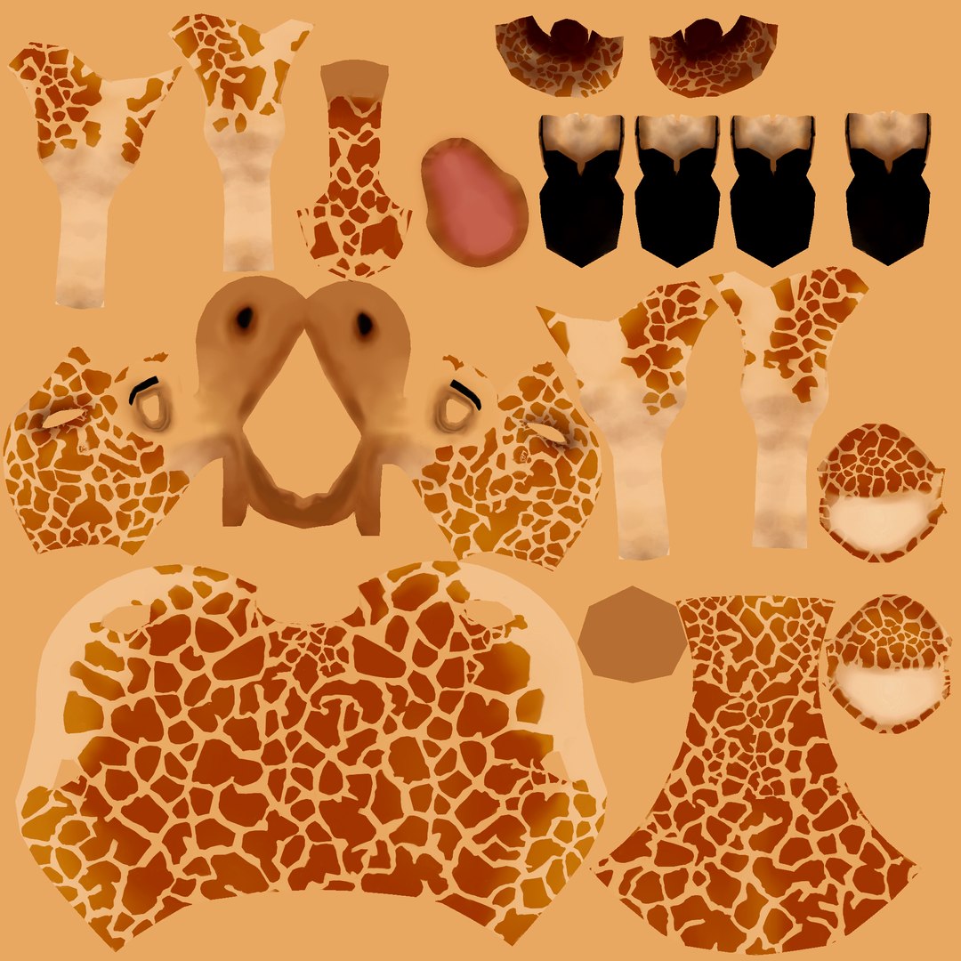 Cartoon Giraffe 3d Model