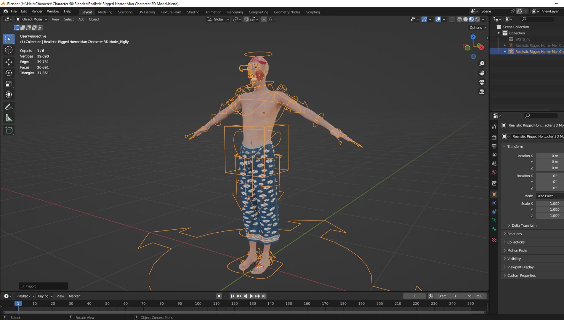 3D Realistic Rigged Horror Man Character 3D Model - TurboSquid 2172321