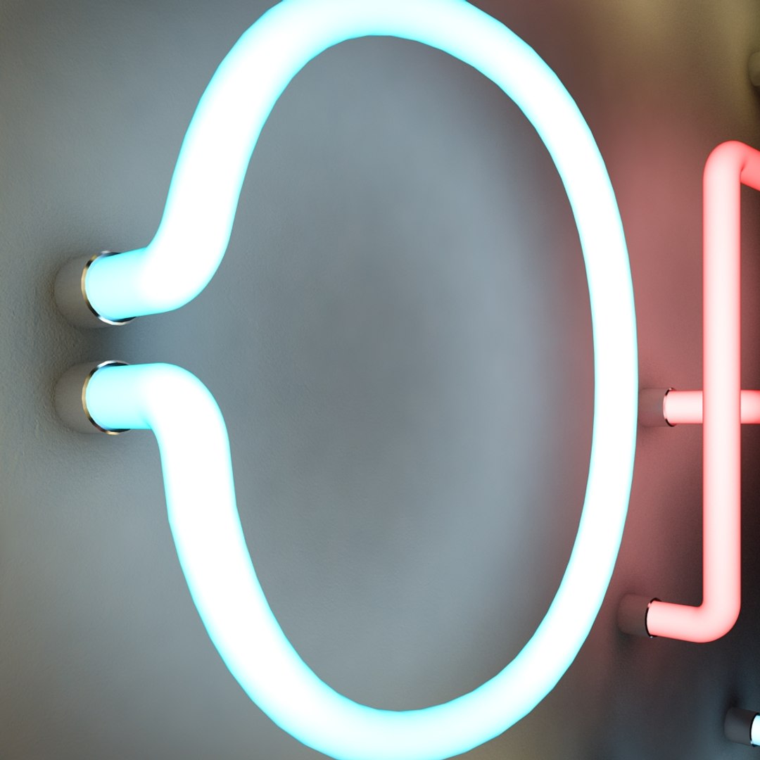 3dsmax Neon Tube Alphabet Letters