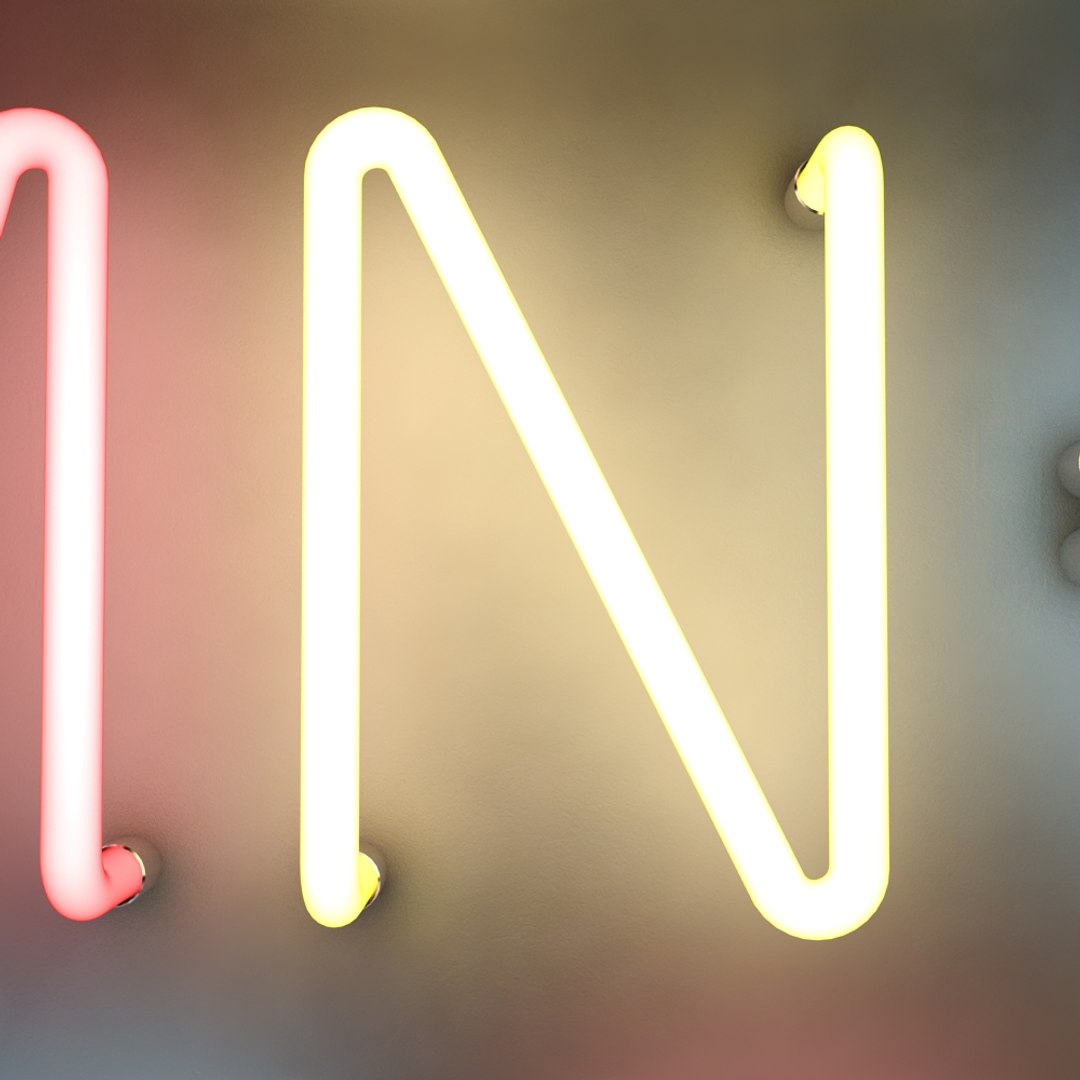 3dsmax Neon Tube Alphabet Letters