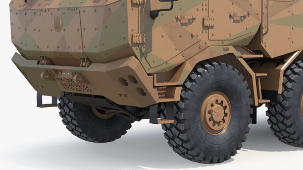 modelo 3d Obús blindado con ruedas con camuflaje desértico preparado ...