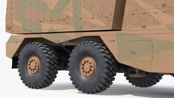 modelo 3d Obús blindado con ruedas con camuflaje desértico preparado ...