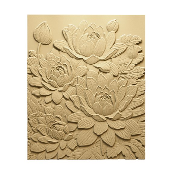 modelo 3d Conjunto de decoración de pared con panel de loto moderno ...