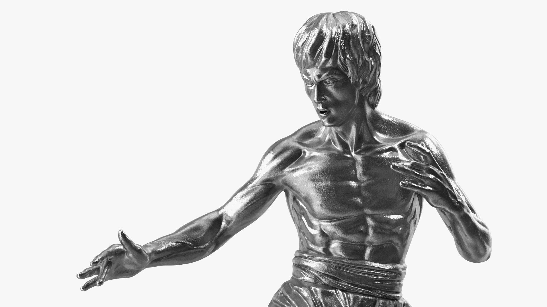 Miniature Silver Figure Of Bruce Lee 3D - TurboSquid 2396068