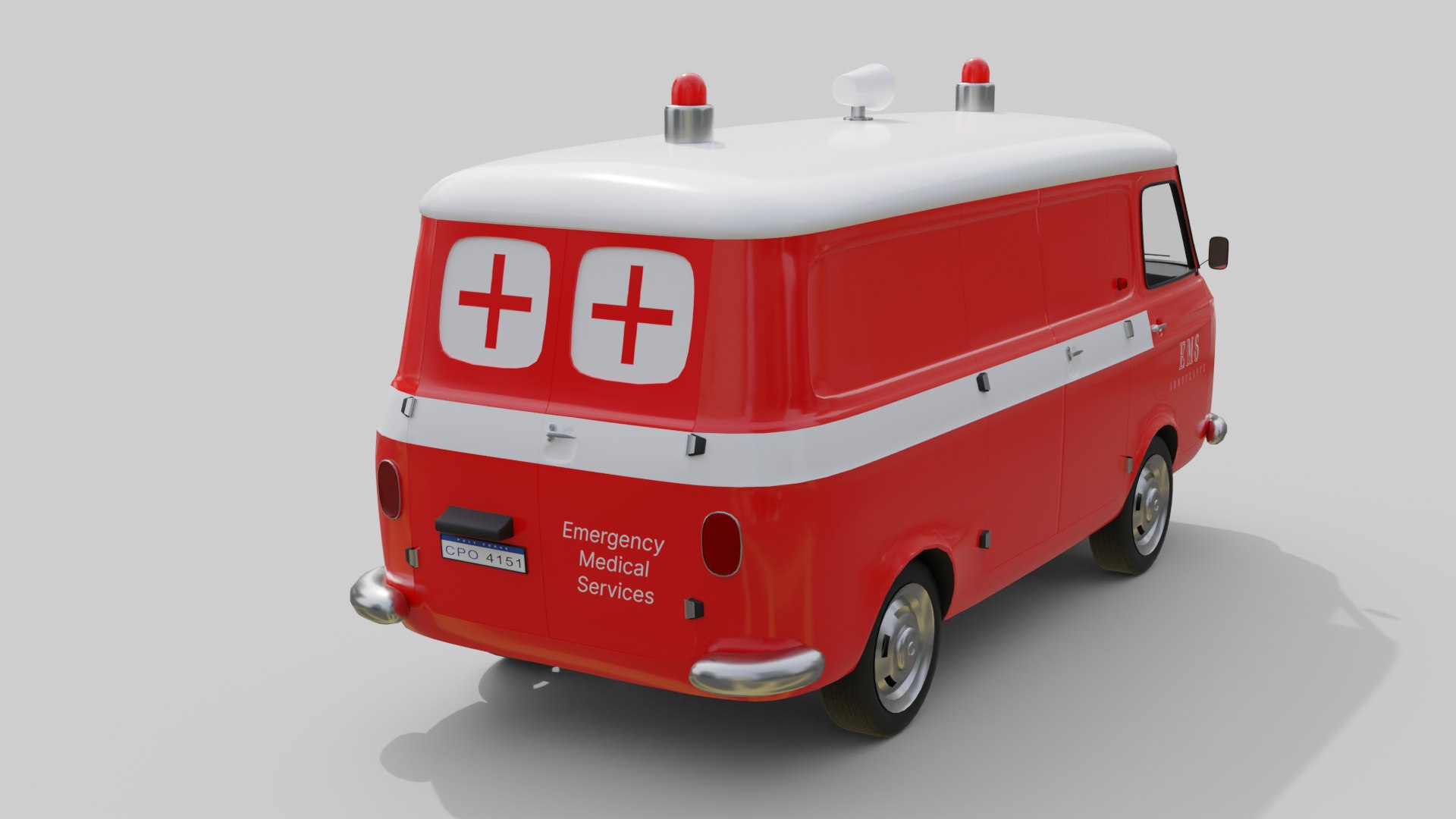Realistic Vintage Ambulance Van High-Detail Game-Ready Asset Model ...