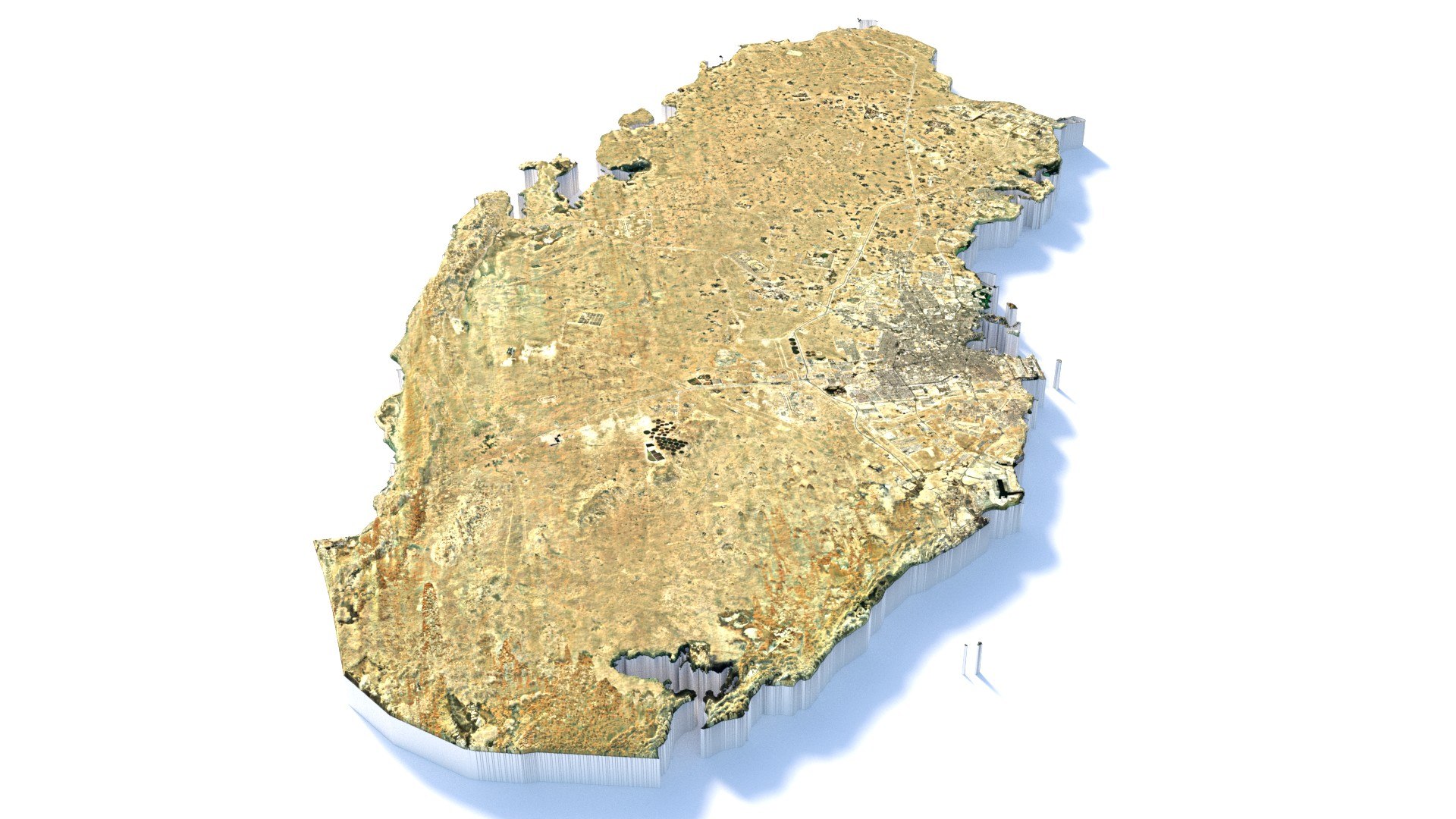 Qatar Terrain Map 3D Model - TurboSquid 2336679