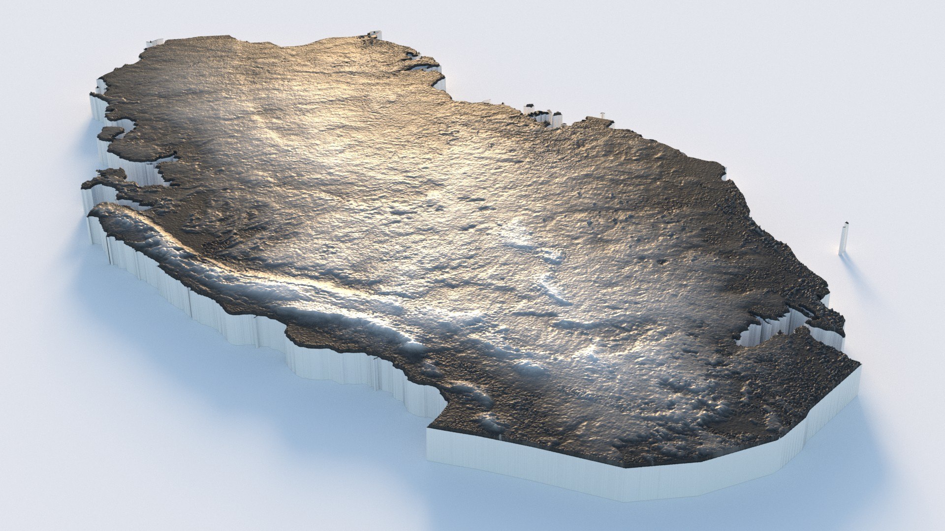 Qatar Terrain Map 3D Model - TurboSquid 2336679