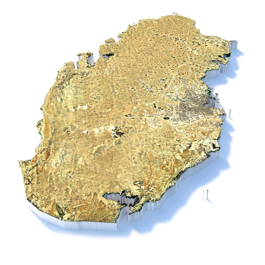 Qatar Terrain Map 3D Model - TurboSquid 2336679