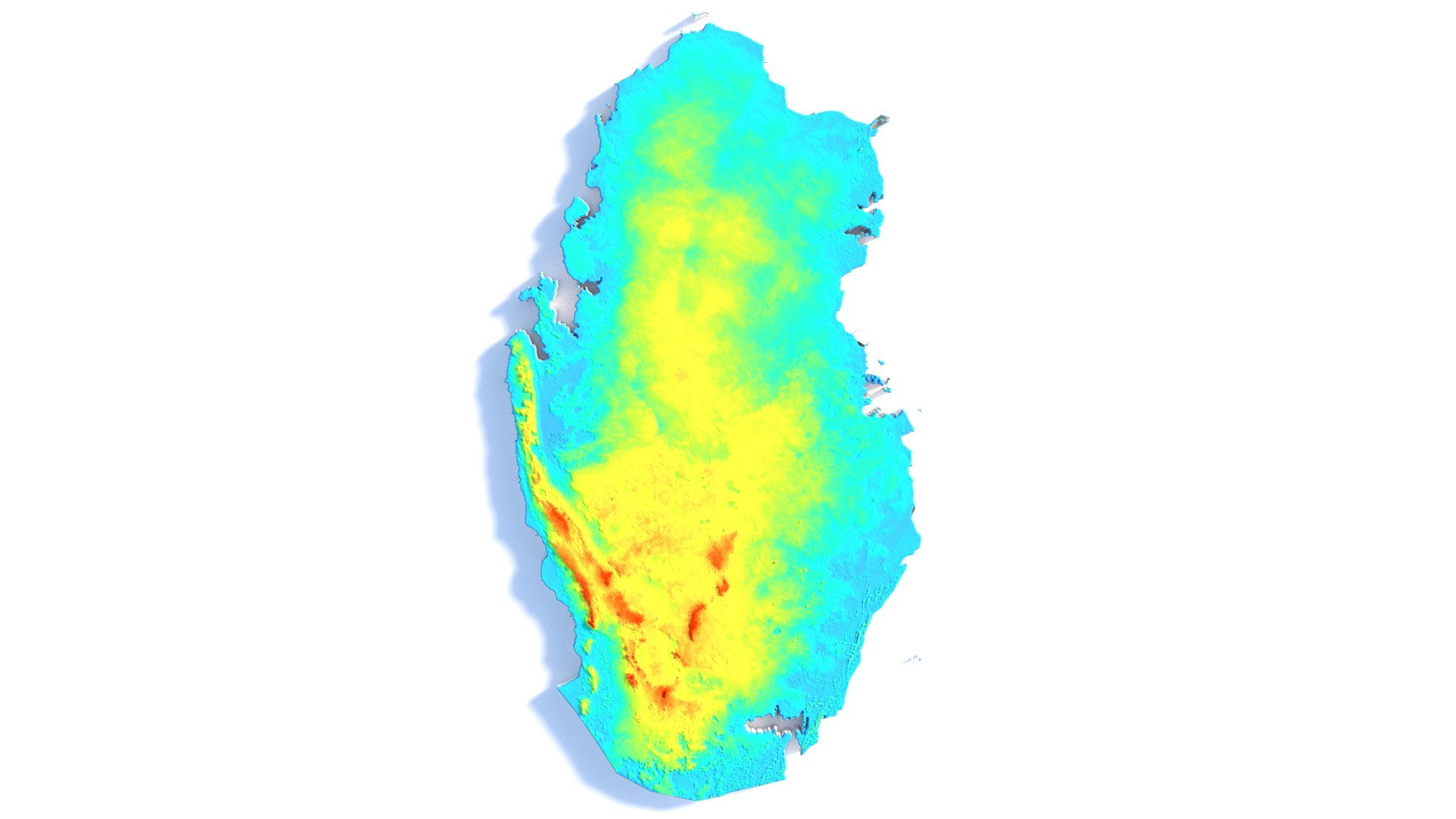 Qatar Terrain Map 3D Model - TurboSquid 2336679