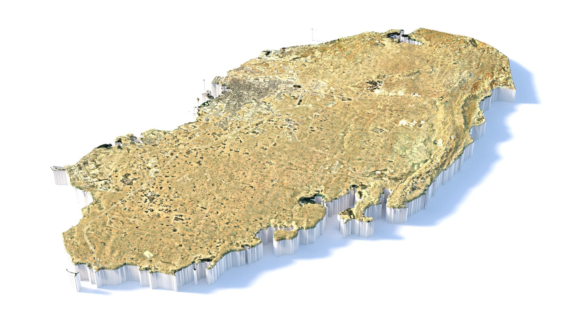 Qatar Terrain Map 3D Model - TurboSquid 2336679