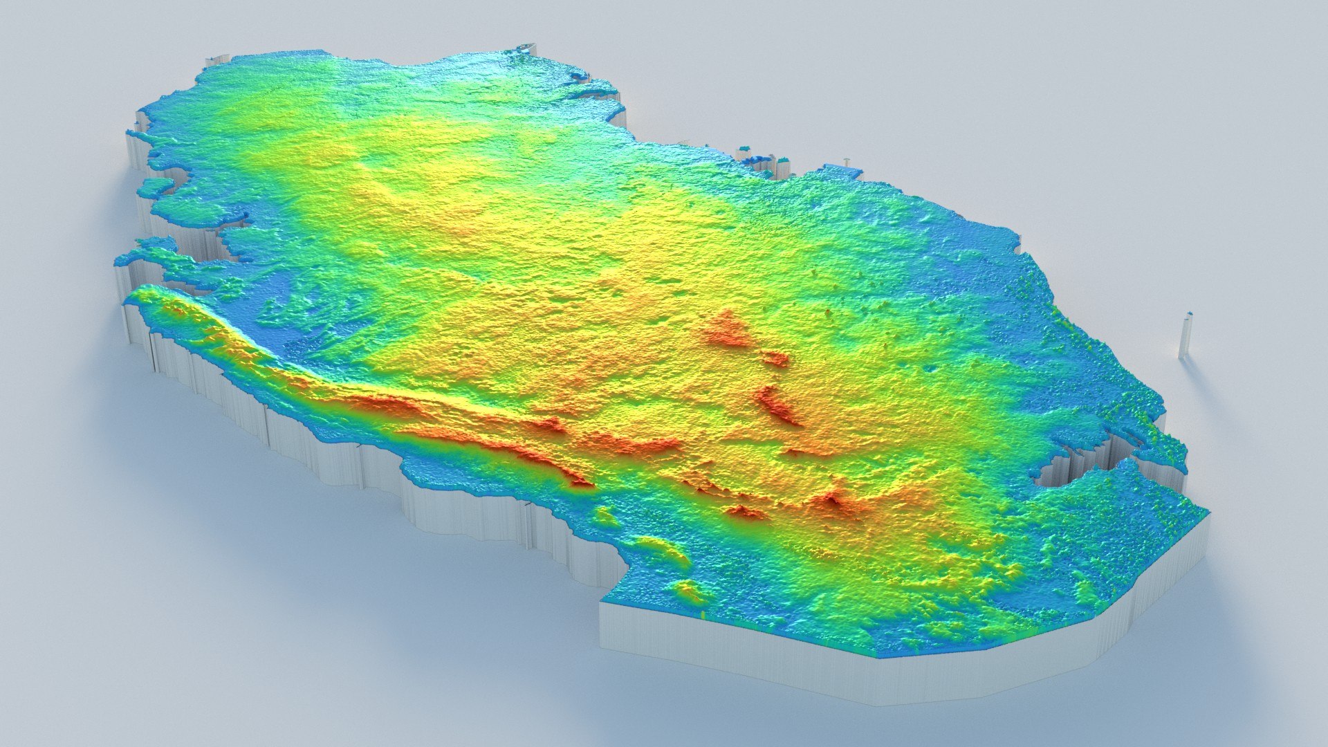 Qatar Terrain Map 3D Model - TurboSquid 2336679
