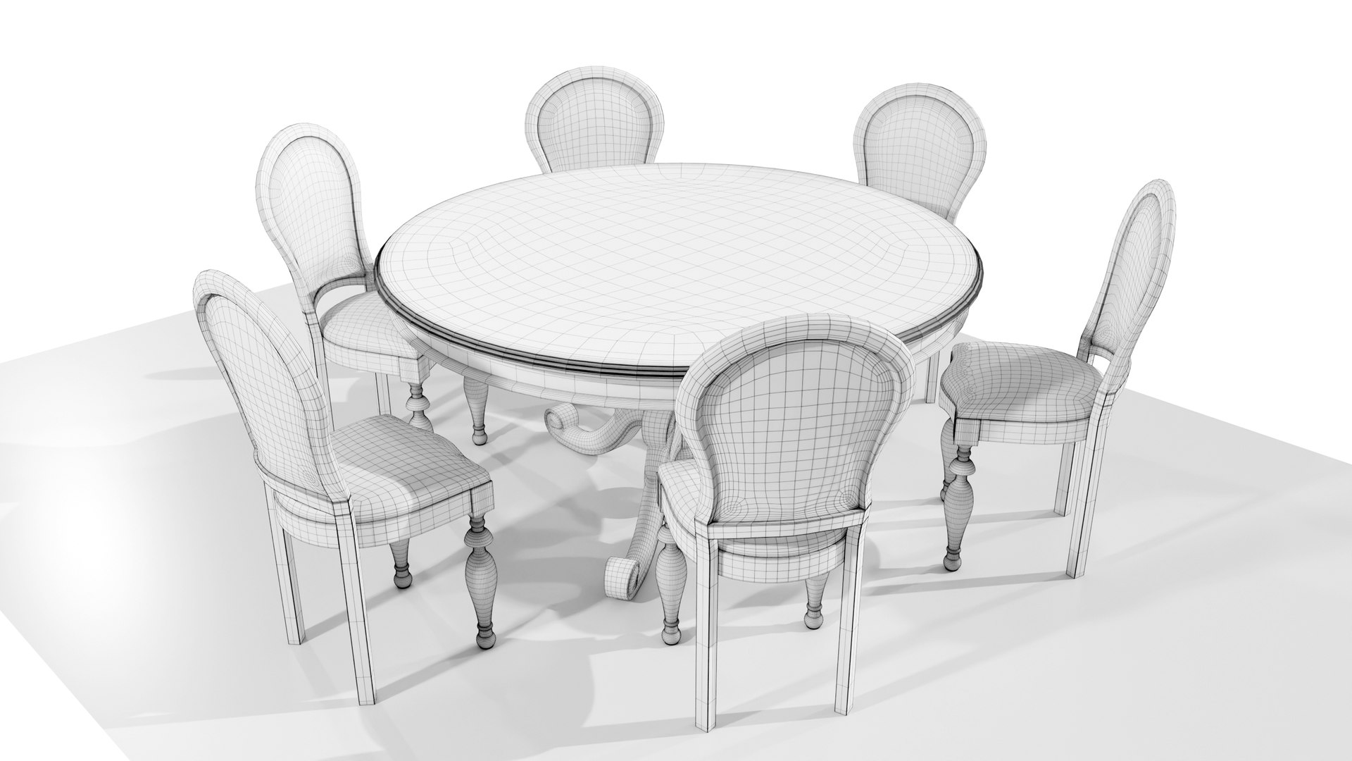 Classic Table With Chairs 3D Model - TurboSquid 2050928
