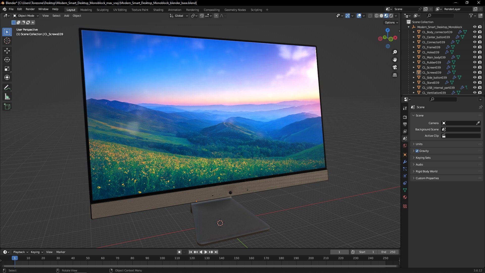 3D Modern Smart Desktop Monoblock - TurboSquid 2374883