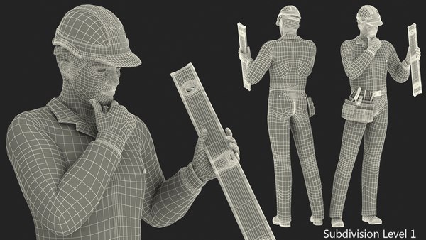 Builder thinking 3D model - TurboSquid 1603697