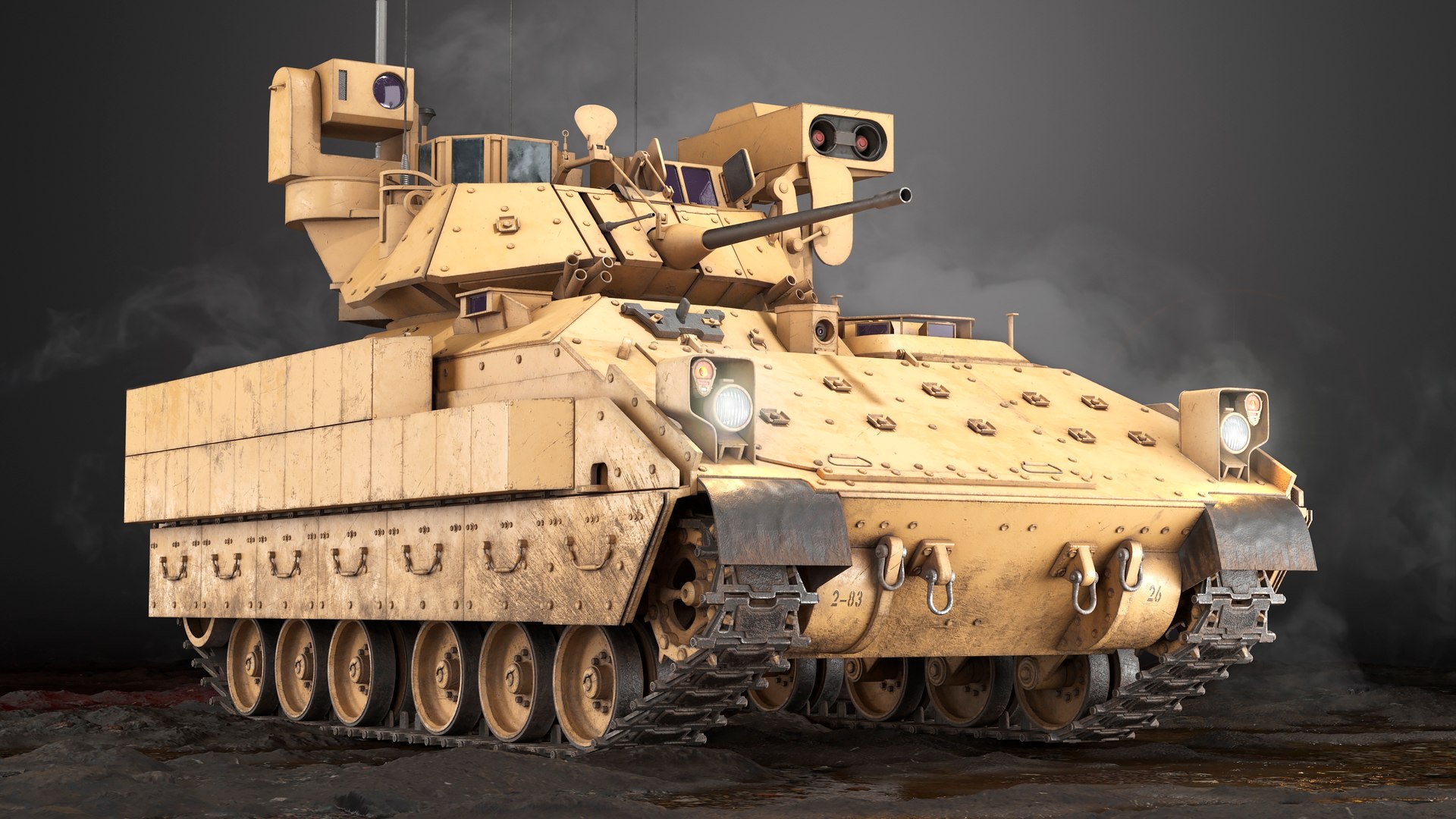 Bradley M2A3 Tank PBR Model - TurboSquid 2288313