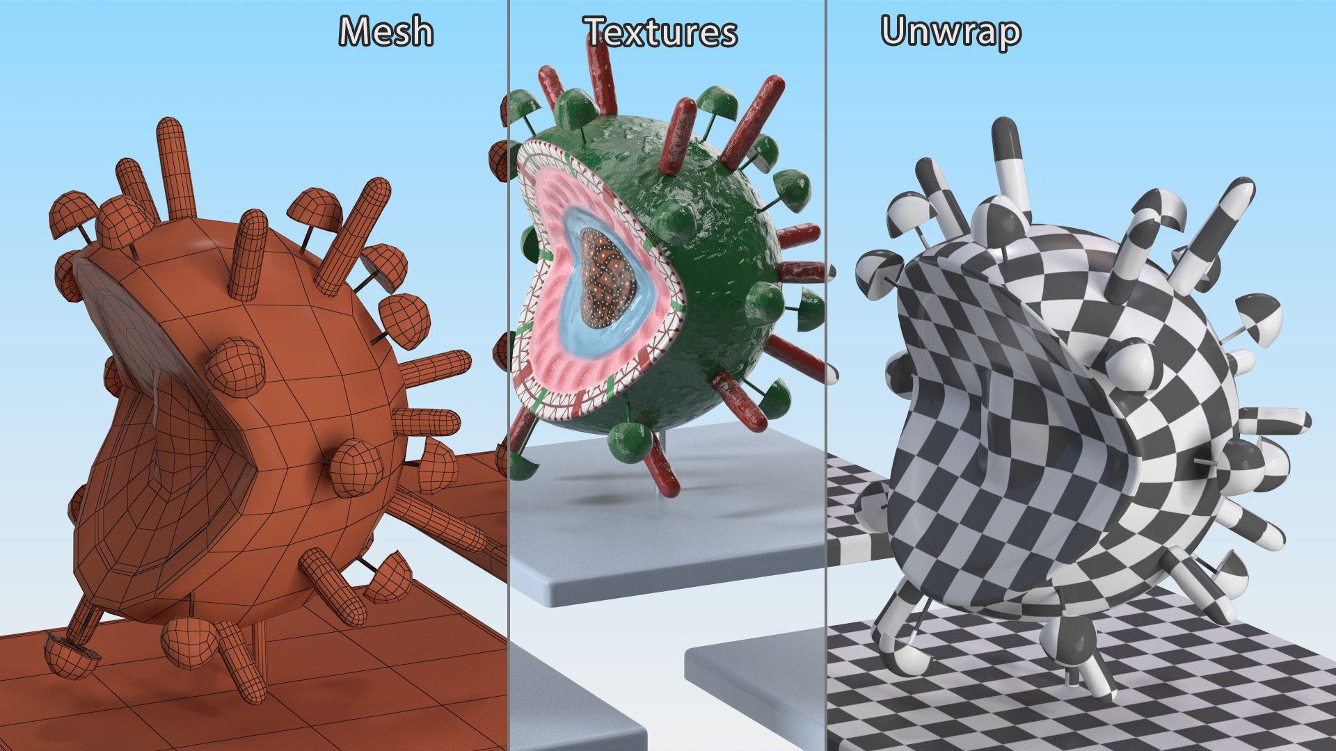 3D Model Influenza Virus Educational Model On Stand - TurboSquid 2414781