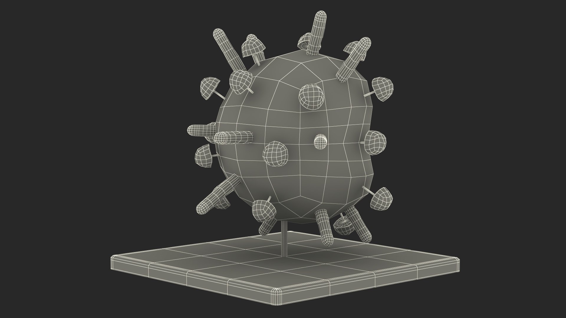 3D Model Influenza Virus Educational Model On Stand - TurboSquid 2414781