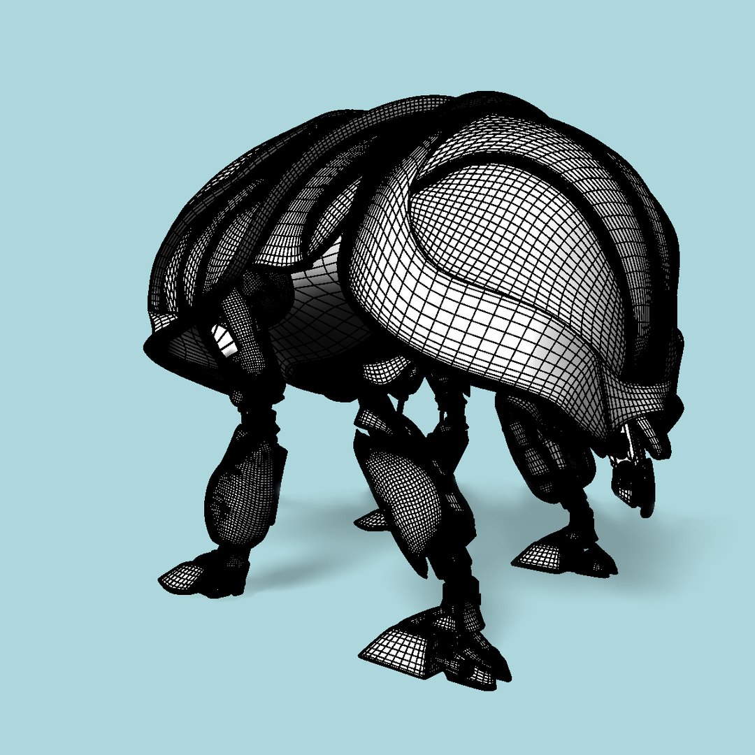3d Model Armadillo Armor Animation Robot