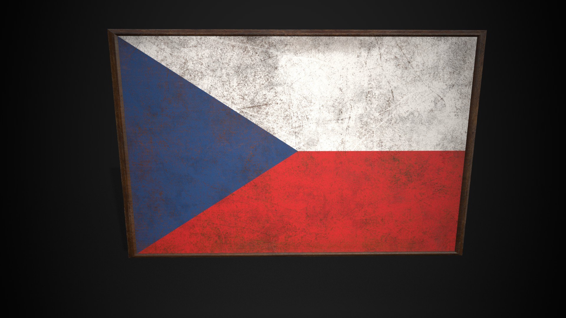 Old Picture Frame With Czechoslovakia Flag - Game Ready PBR Low-poly 3D ...