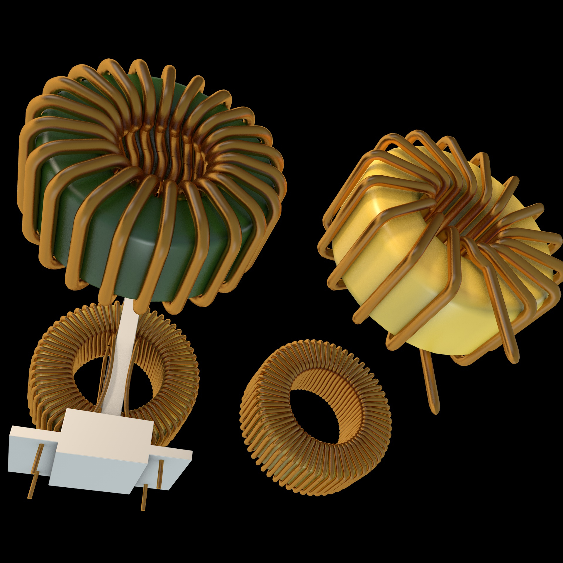 3D inductor coil choke model - TurboSquid 1699081