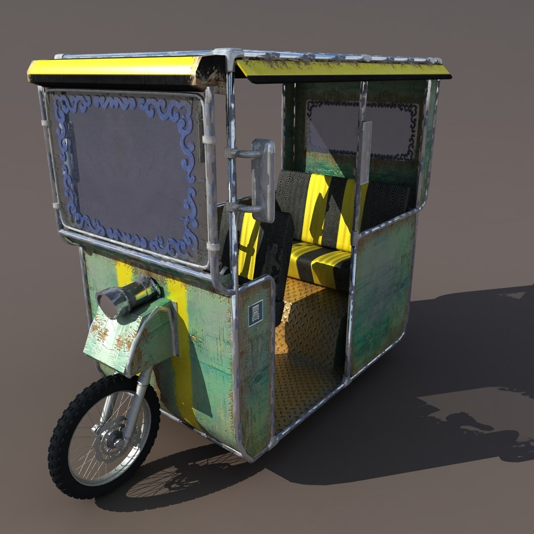 Old Rickshaw 3d Model
