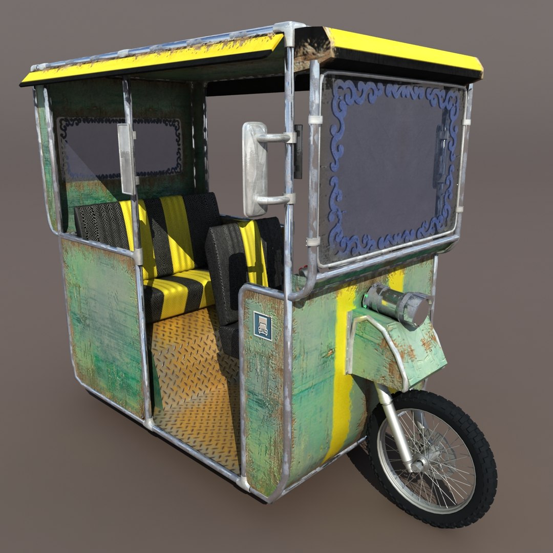 Old Rickshaw 3d Model
