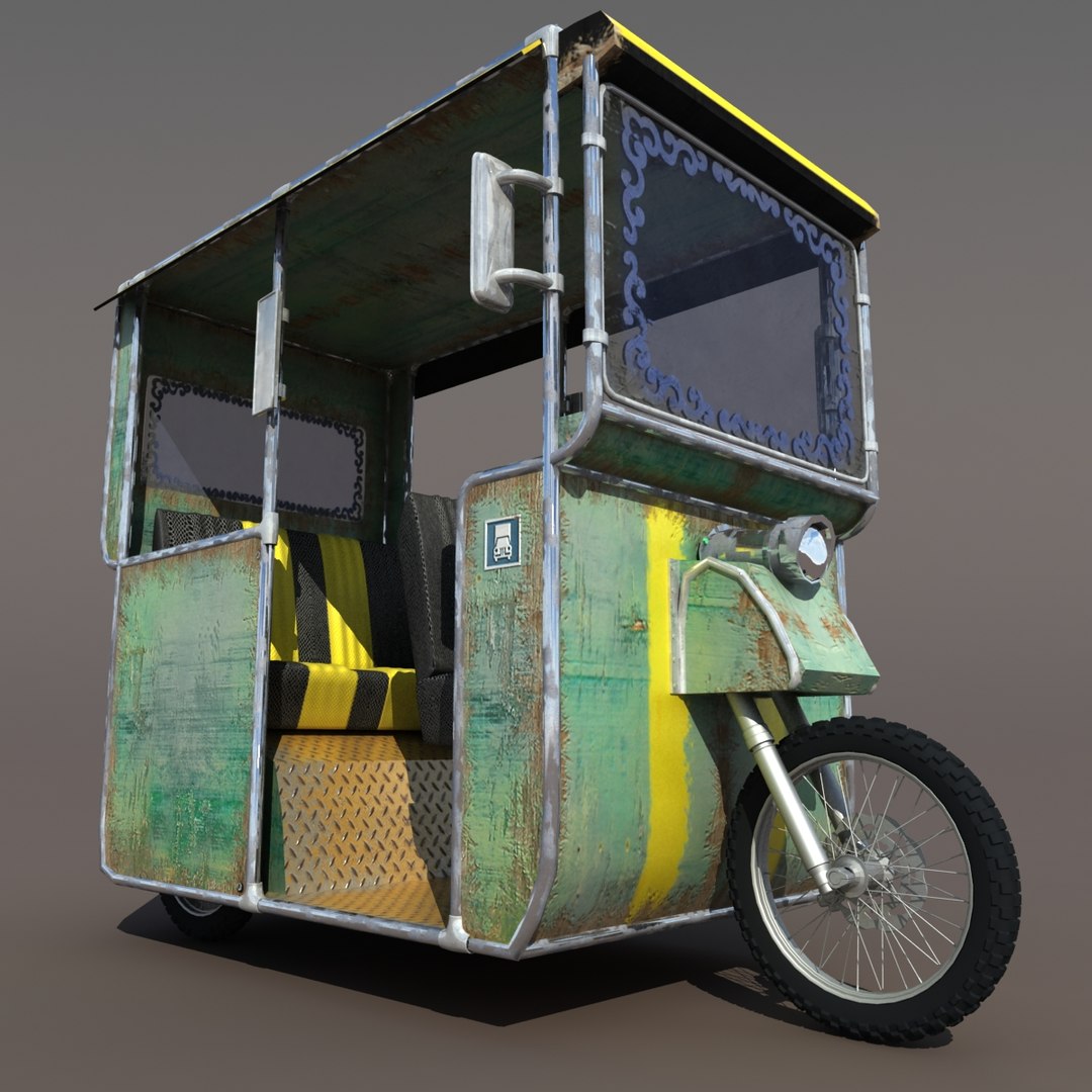 Old Rickshaw 3d Model