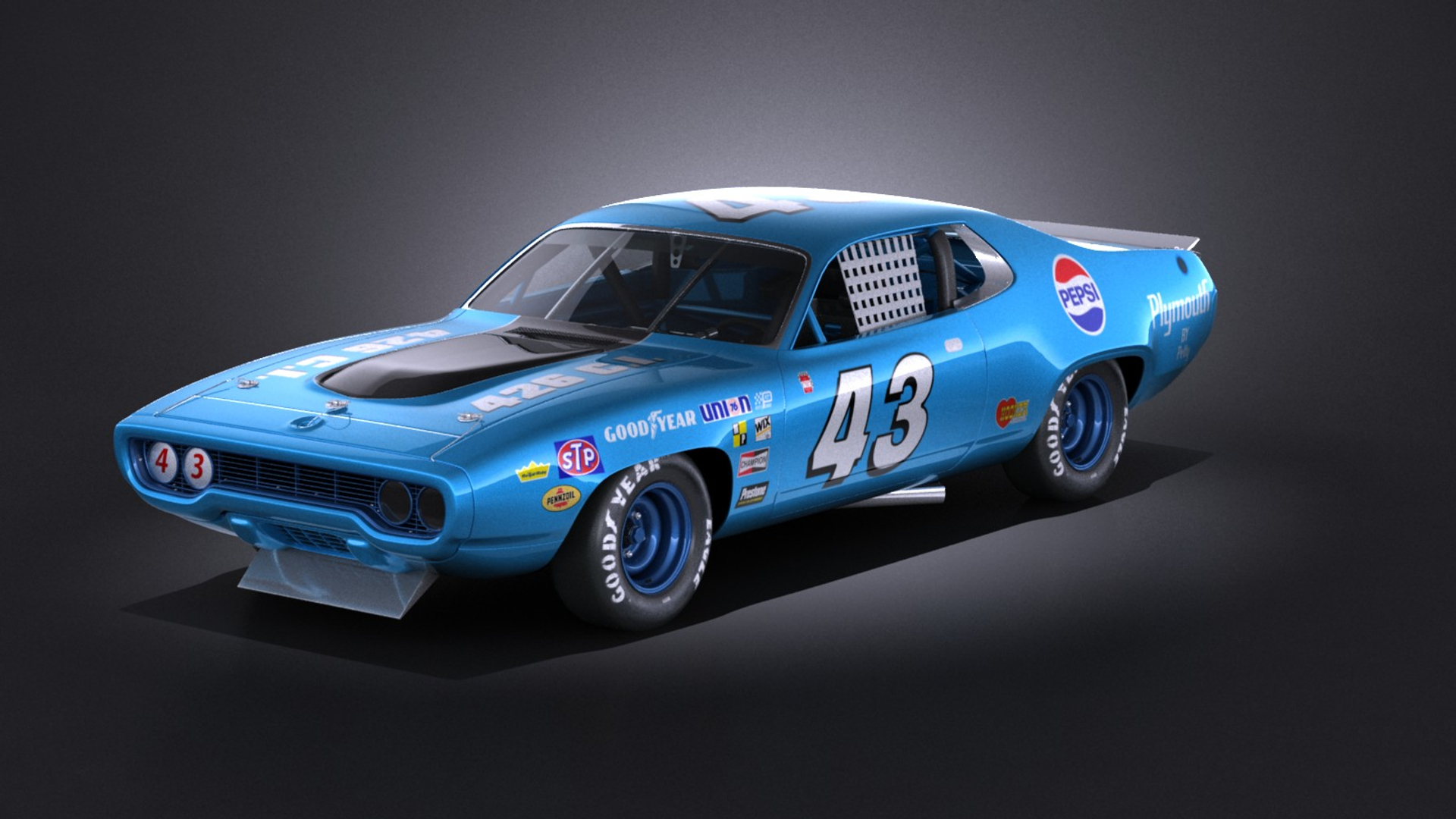 Plymouth Roadrunner Nascar 3d Model