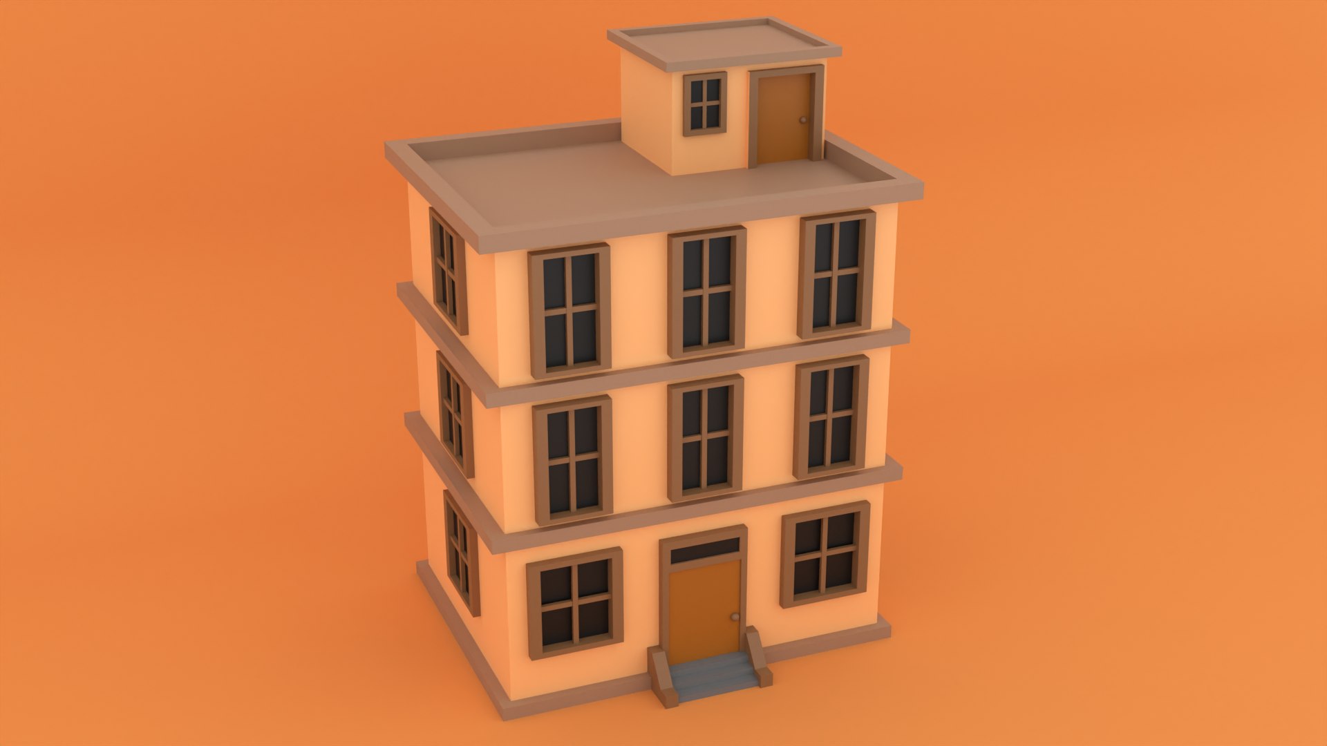 3D Model Stylized Low Poly Building - TurboSquid 2171494