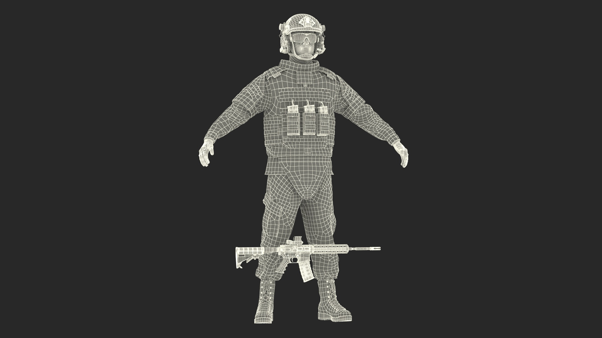 3D Soldier In Grey Tactical Gear Rigged For Maya Model - TurboSquid 2282263