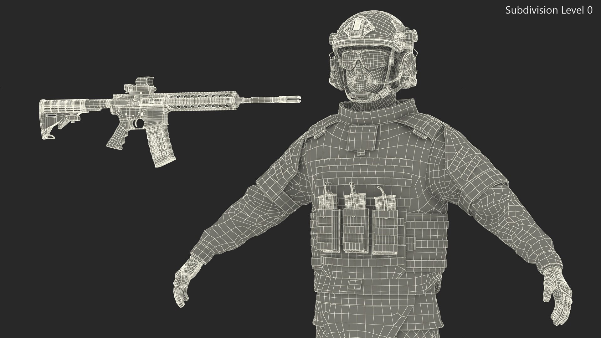 3D Soldier In Grey Tactical Gear Rigged For Maya Model - TurboSquid 2282263
