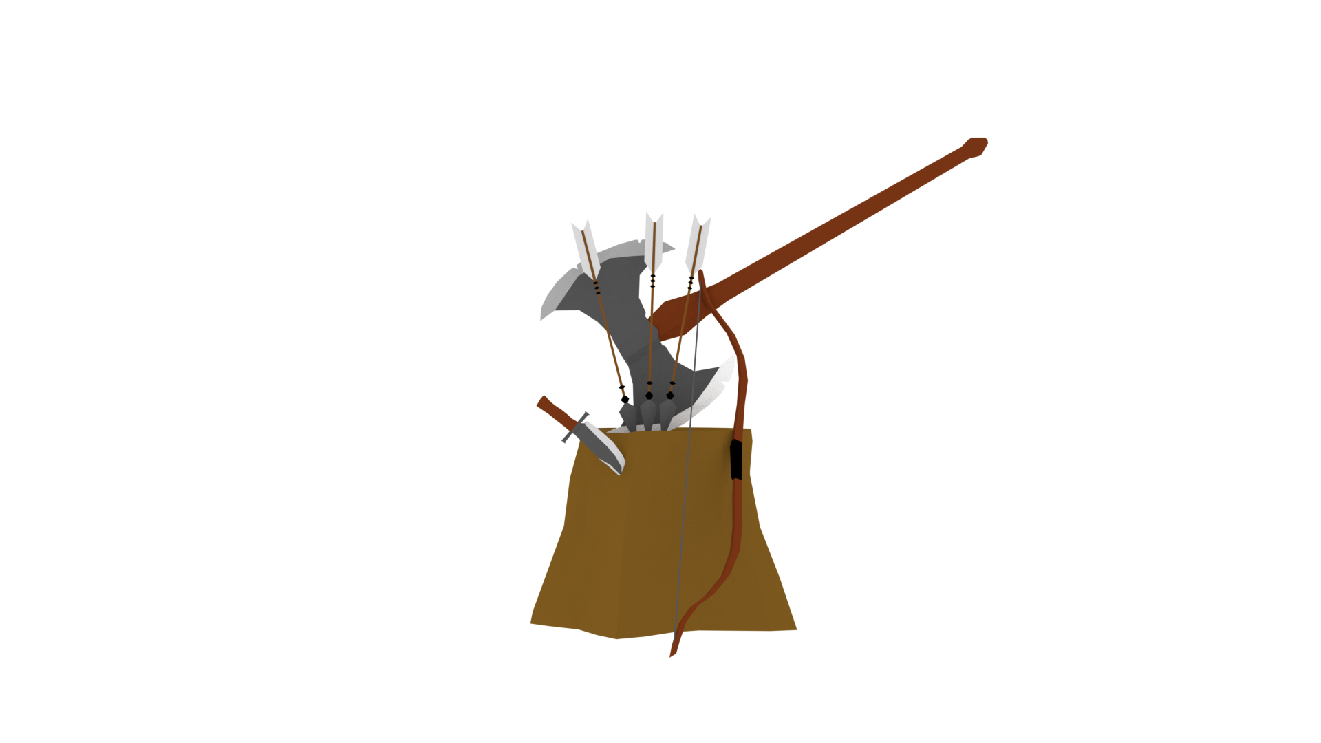 3D Model Axe Bow Knife - TurboSquid 1436644