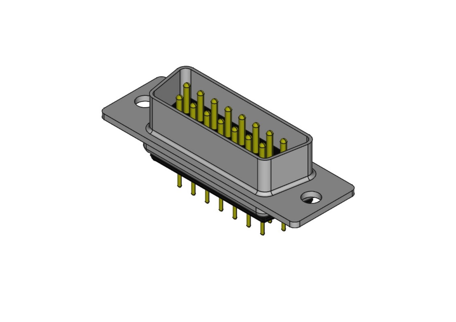3D DB15 Male Connector Through Hole - TurboSquid 1986128