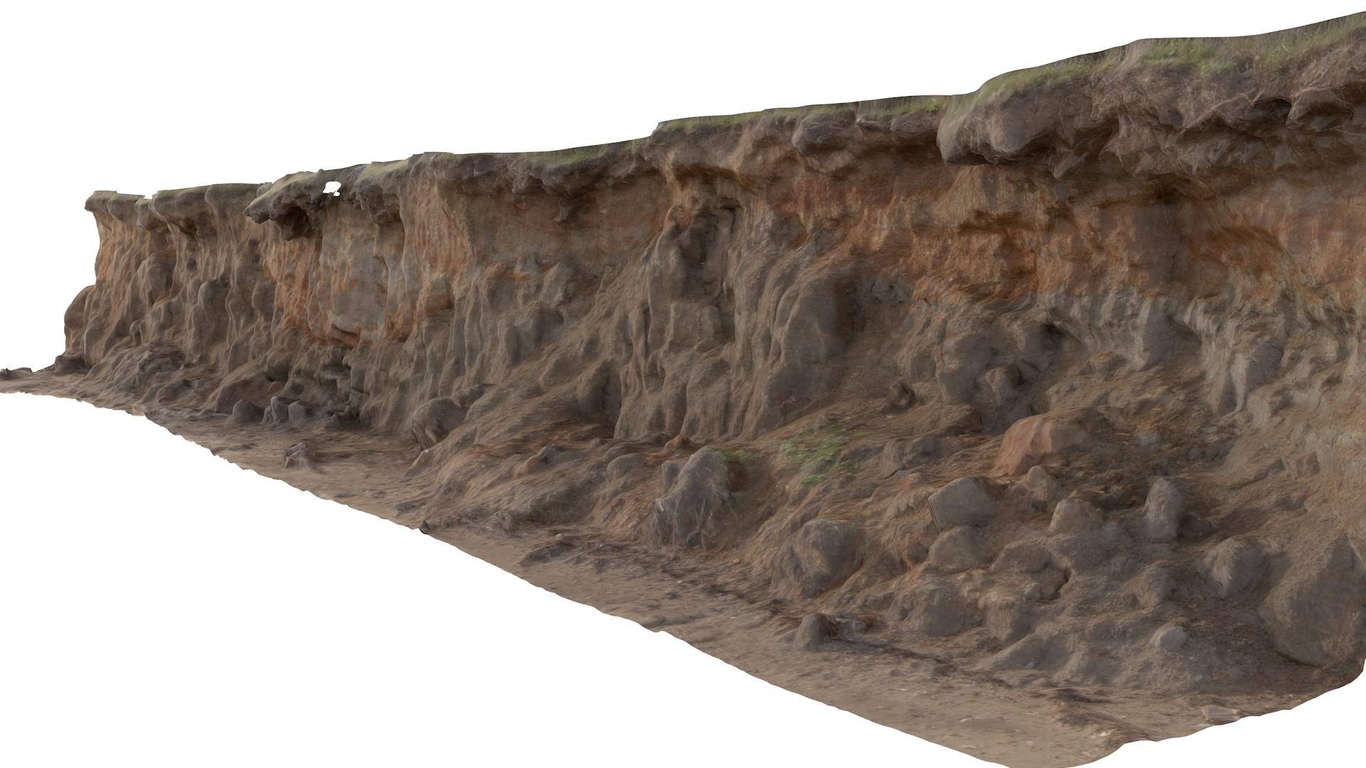 Beach Cliff Eroding 3d Model