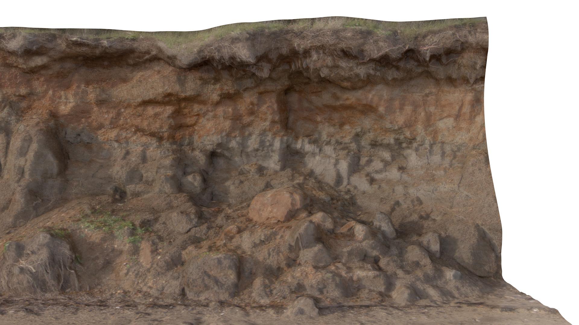 Beach Cliff Eroding 3d Model