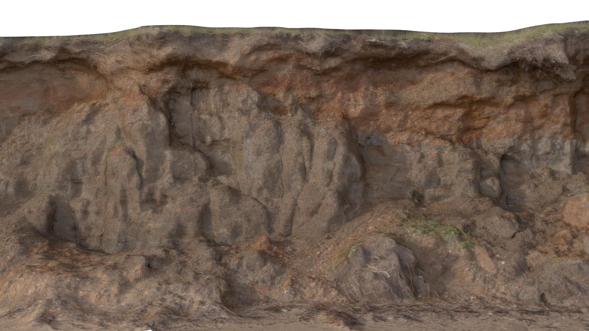 Beach Cliff Eroding 3d Model