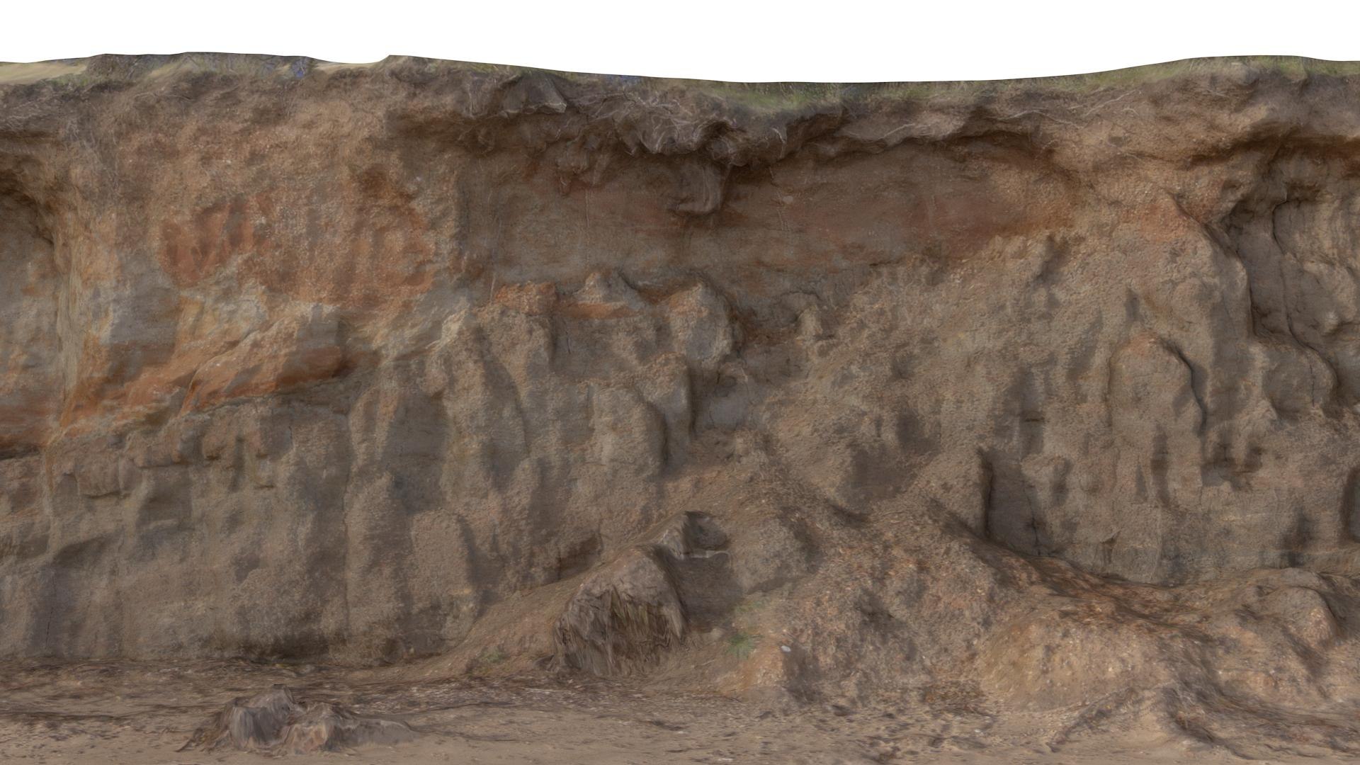 Beach Cliff Eroding 3d Model